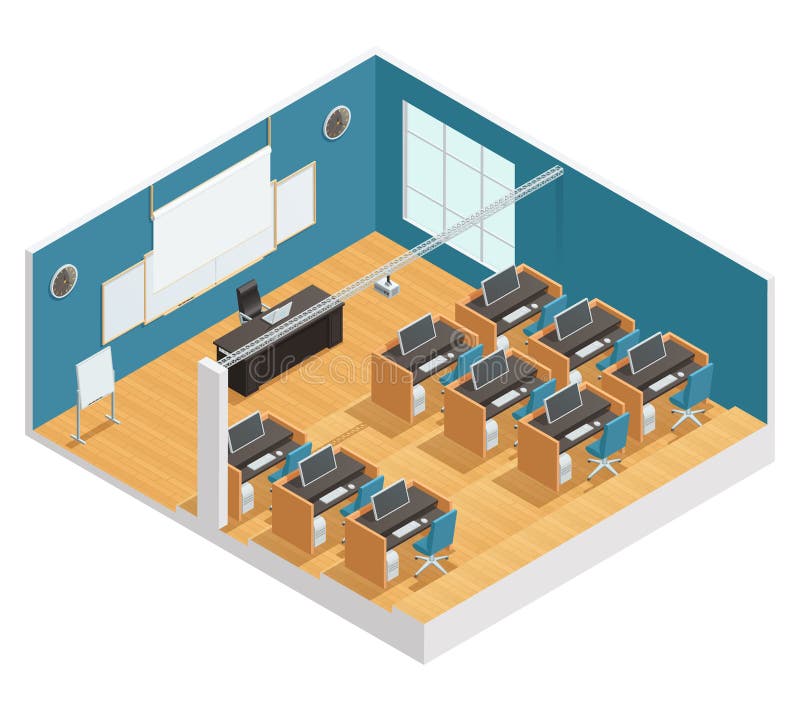 Modern Classroom Projector Stock Illustrations – 471 Modern Classroom ...