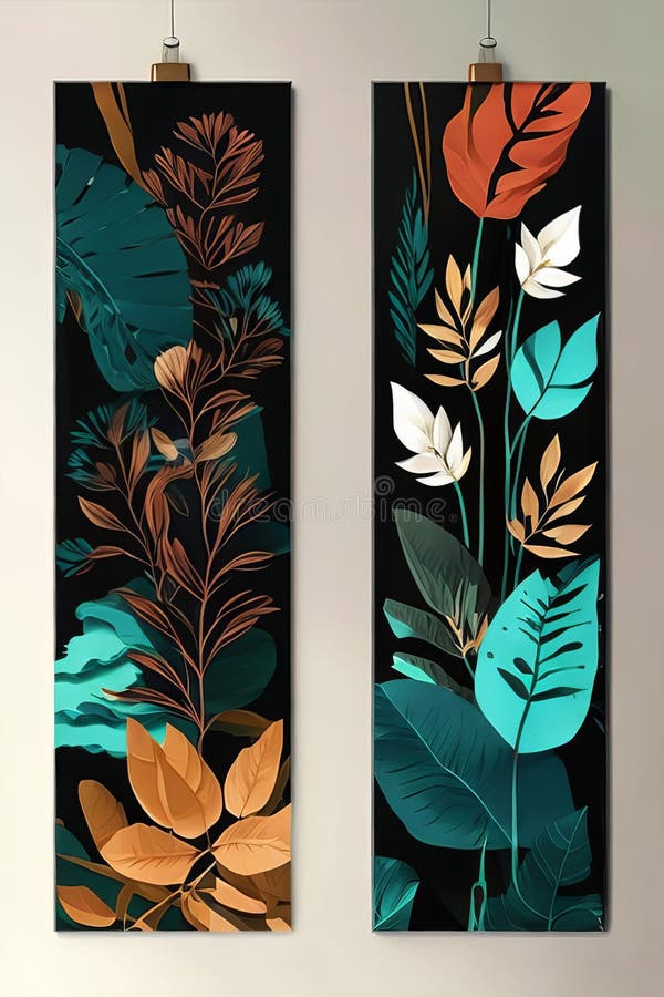 Interior Posters with Abstract Floral Designs, with a Modern and ...
