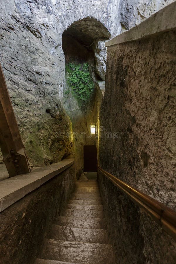 Predjama castle interior stock photo. Image of stone, architectural ...