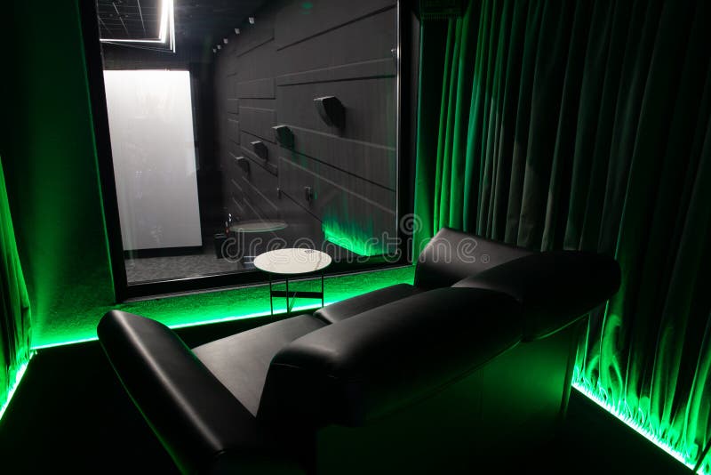 The Interior of a Private Cinema Booth in a Public Cinema Stock Photo ...