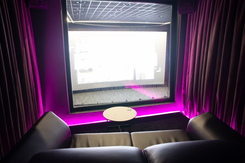 The Interior of a Private Cinema Booth in a Public Cinema Stock Photo ...