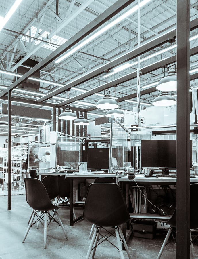 Interior of Production Office Stock Image - Image of light, business ...