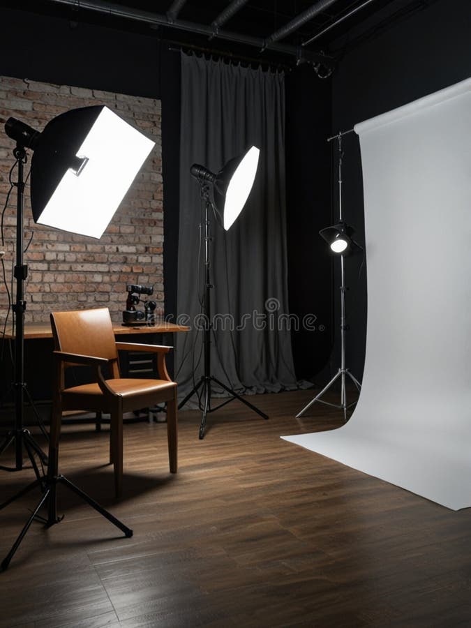 Interior of a Professional Photo Studio for Filming Stock Illustration ...
