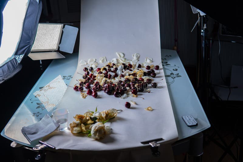 Interior of Professional Photo Studio while Shooting Food Good Stock ...