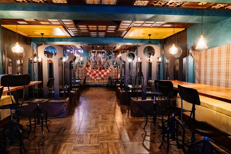 Interior of Pub Beer Restaurant is Scottish Style. Stock Photo - Image ...
