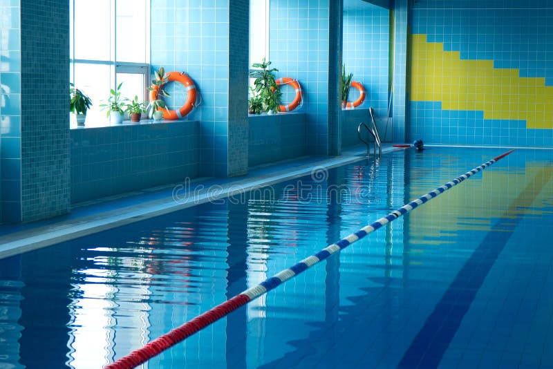 Swimming Pool Coach Teaches a Little Girl To Swim Stock Image - Image ...