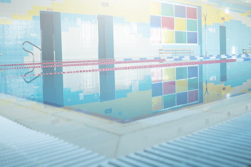 Interior of Public Swimming Pool. Empty Pool before Swimming Lessons ...