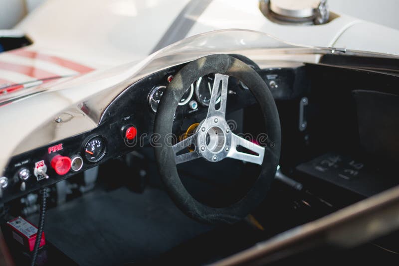Racing Car Steering Wheel Interior Stock Photo - Image of instrument ...