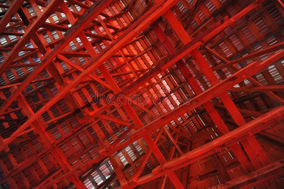 Interior Rafters of a Barn stock photo. Image of barn - 20742672