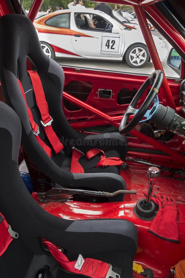 INTERIOR OF A RALLY CAR stock photo. Image of roll, competition - 96598422