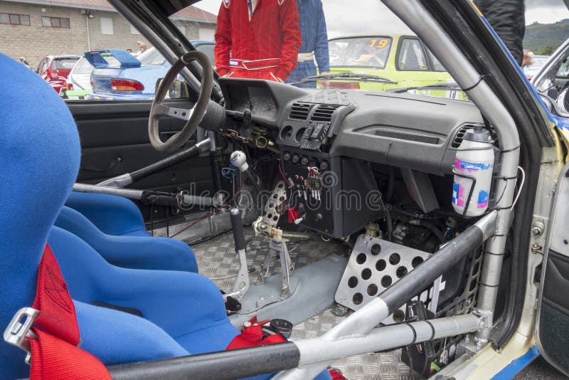 Interior of a rally car stock photo. Image of roll, competition - 96598422