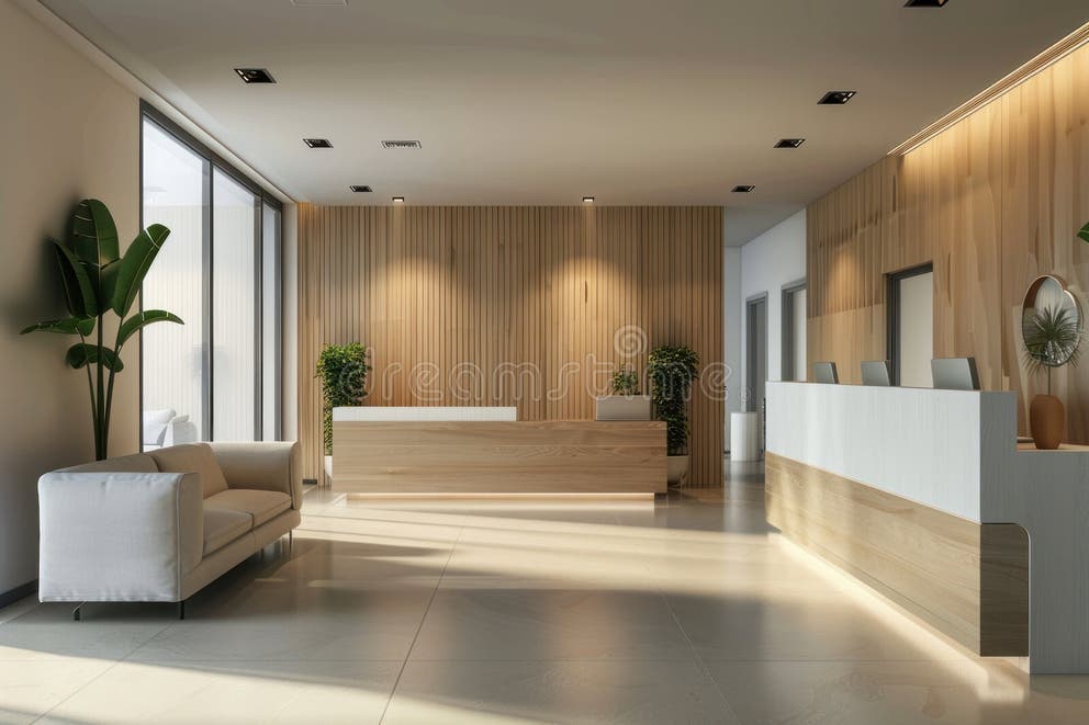 The Interior of the Reception of a Modern Office or Hotel, an Empty ...