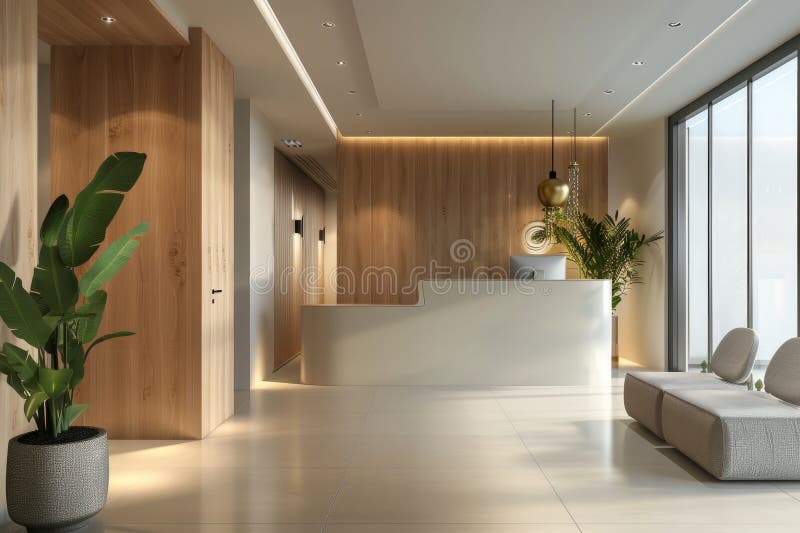 The Interior of the Reception of a Modern Office or Hotel, an Empty ...