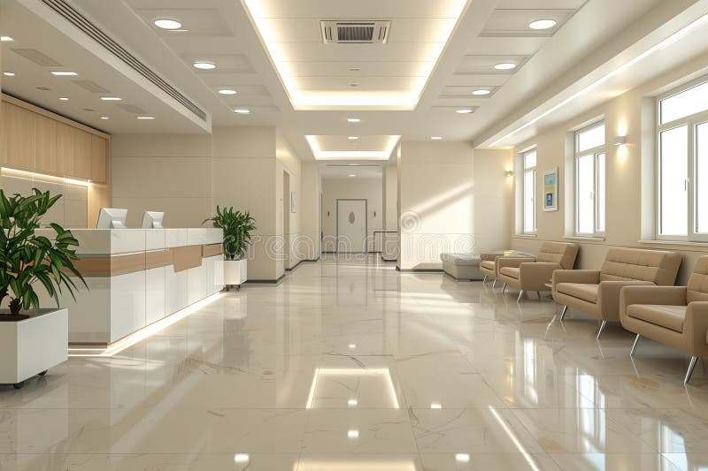 The Interior of the Reception of a Modern Office or Medical Center, an ...