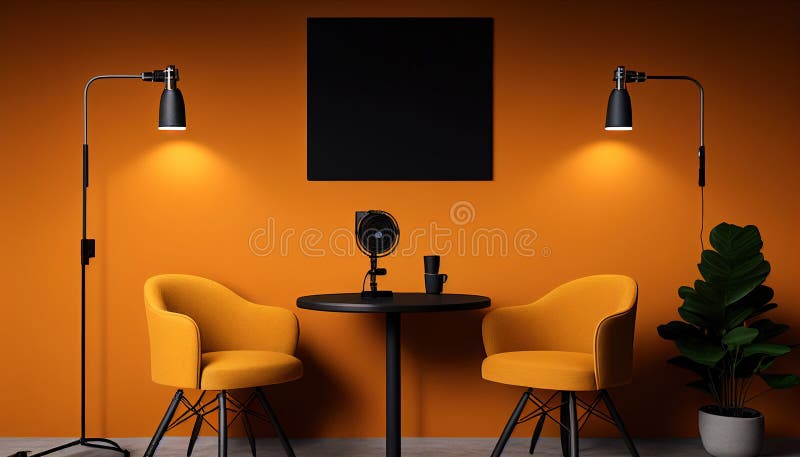 Interior of a Recording Studio, Commentary Booth or Radio Station ...