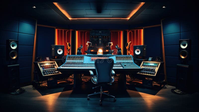 Interior of Recording Studio Control Room Stock Illustration ...