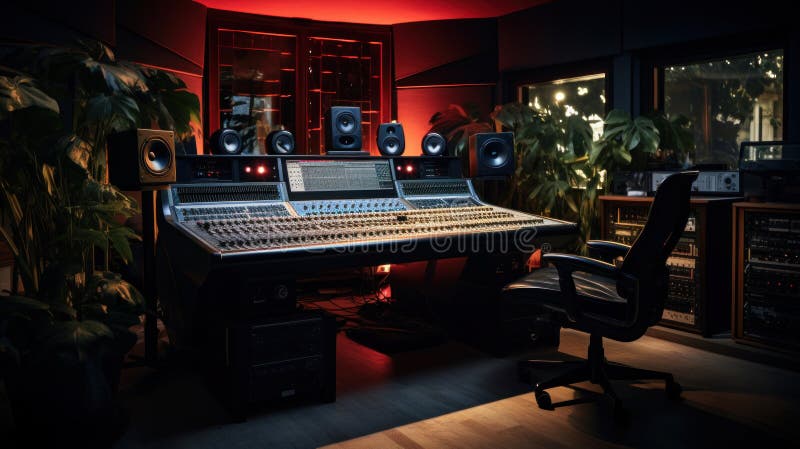 Interior of Recording Studio Control Room Stock Illustration ...