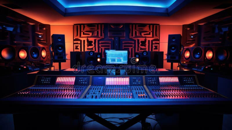 Interior of Recording Studio Control Room Stock Illustration ...