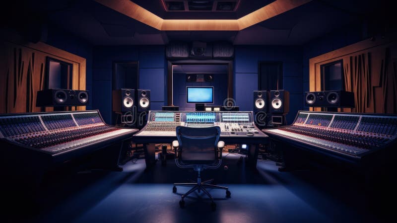 Interior of Recording Studio Control Room Stock Illustration ...