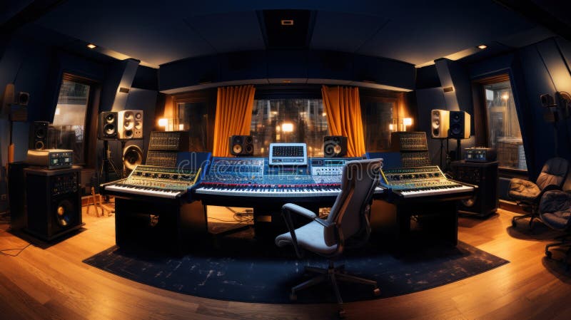 Interior of Recording Studio Control Room Stock Illustration ...