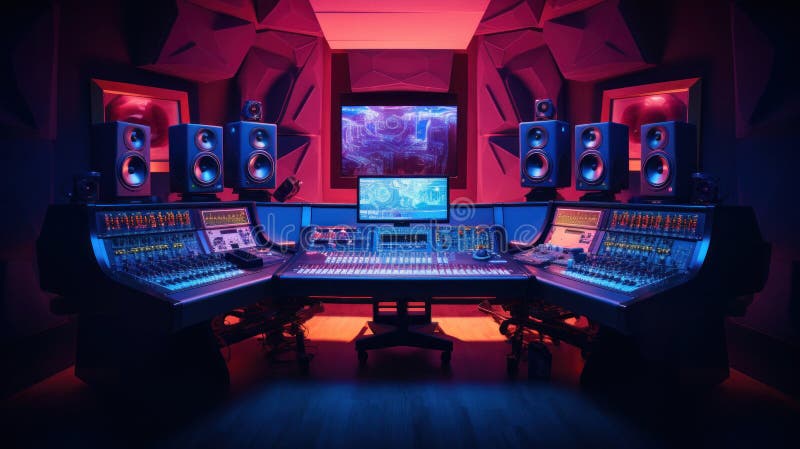 Interior of Recording Studio Control Room Stock Illustration ...