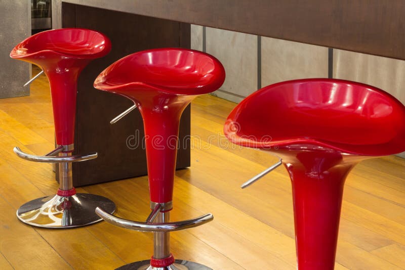 Interior, red stools stock image. Image of detail, kitchen - 47574847