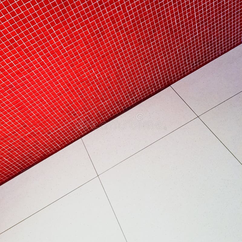Interior with Red Tiled Wall Stock Photo - Image of floor, indoors ...