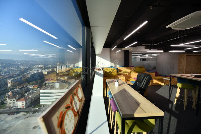 Relaxation Area in Modern Office Stock Photo - Image of development ...