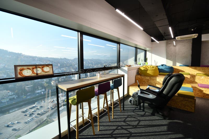 Relaxation Area in Modern Office Stock Photo - Image of development ...