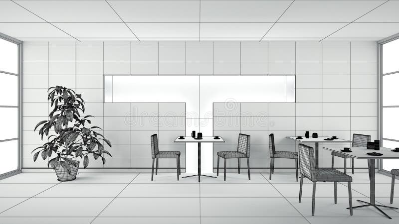 Interior Rendering of a Bar Stock Illustration - Illustration of ...