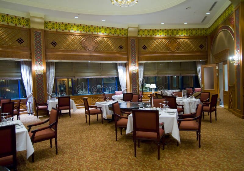 Interior of the restaurant stock photo. Image of setting - 4208332