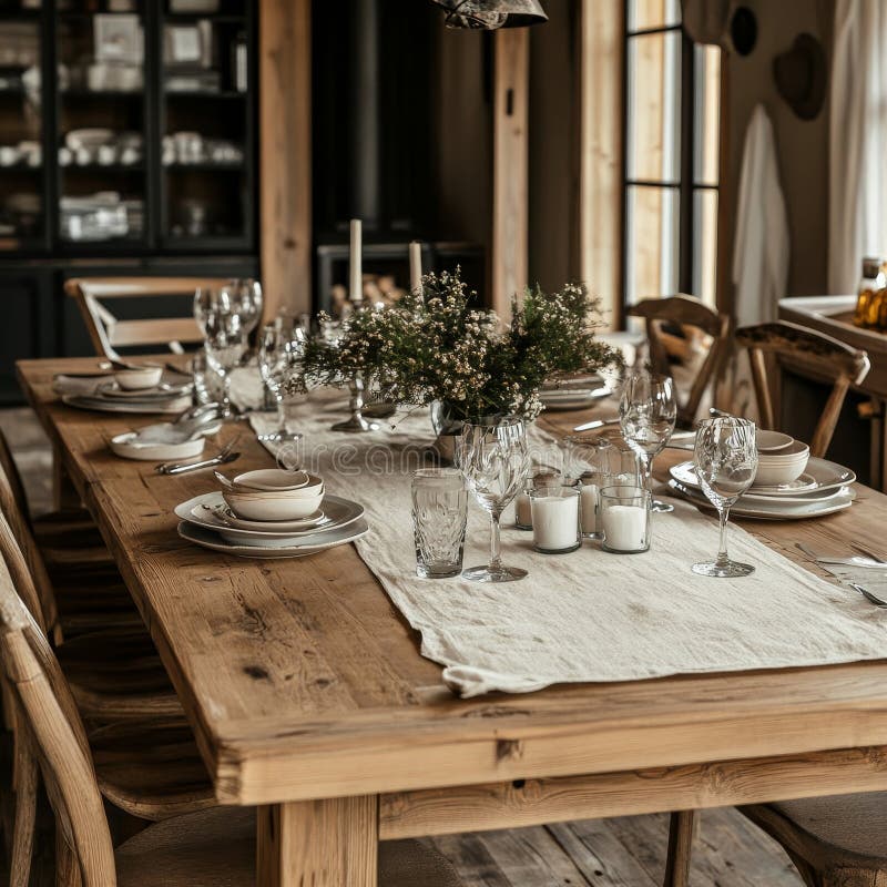 Interior of a Restaurant with a Beautiful Table Setting in Vintage ...