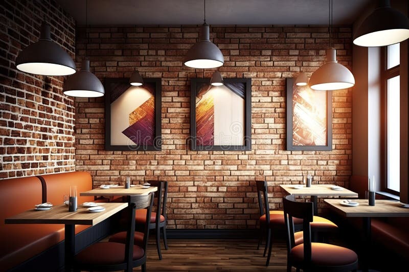 Interior of Restaurant, Generative Ai Stock Illustration - Illustration ...