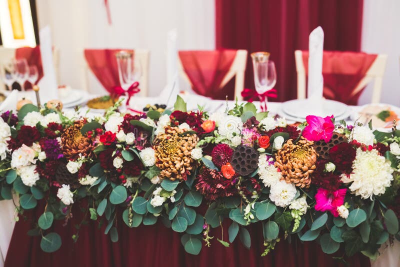 Interior of a Restaurant Prepared for Wedding Ceremony Stock Image ...