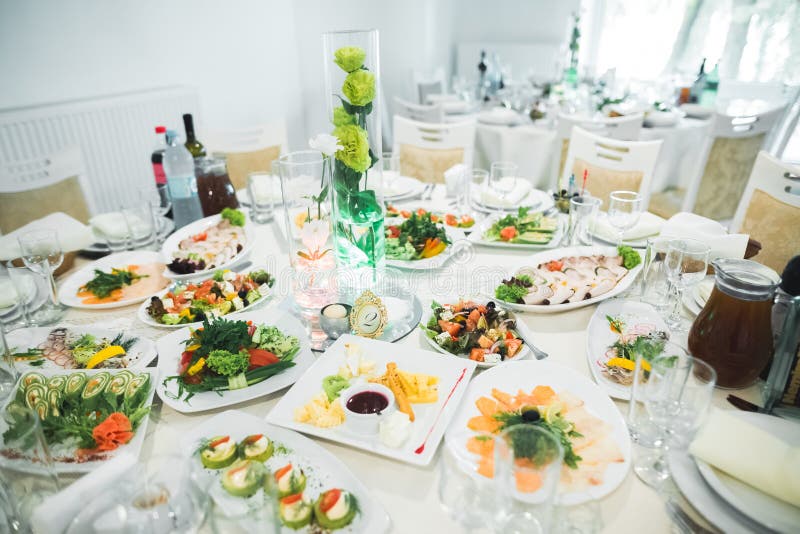 Interior of a Restaurant Prepared for Wedding Ceremony Stock Photo ...