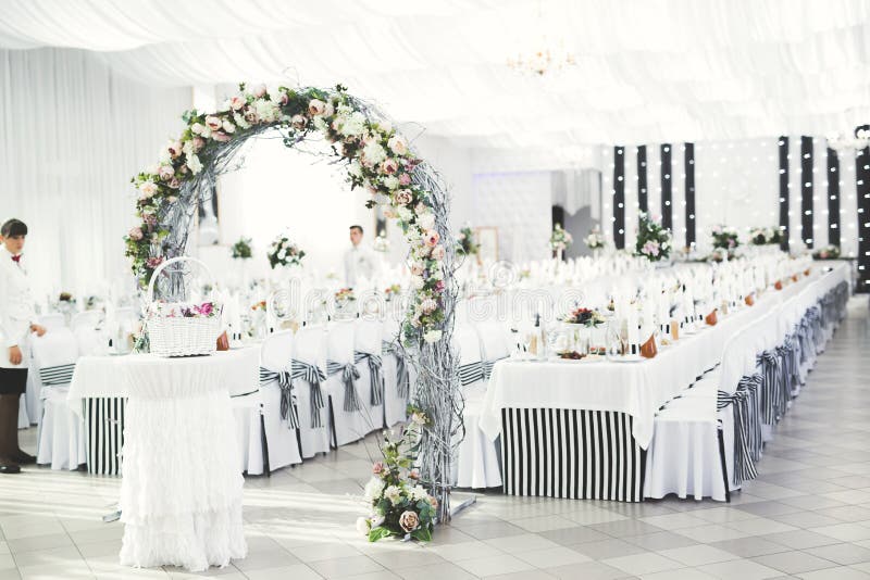 Interior of a Restaurant Prepared for Wedding Ceremony Editorial ...