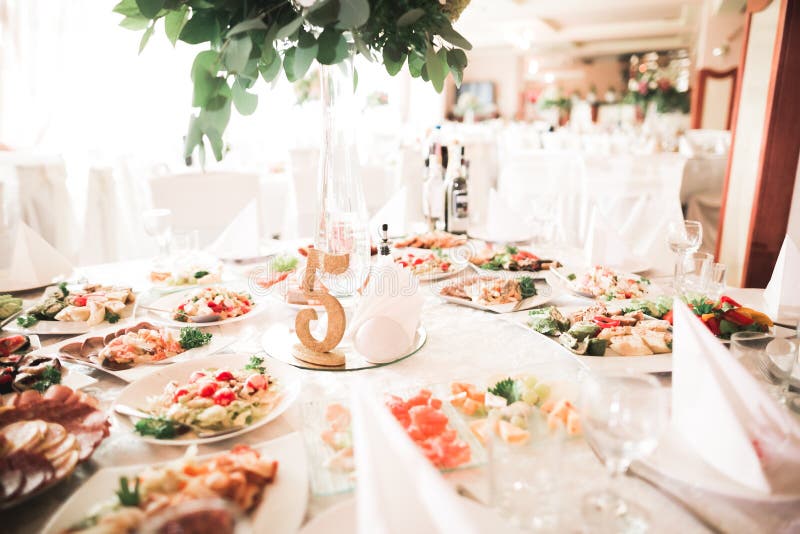 Interior of a Restaurant Prepared for Wedding Ceremony Stock Image ...