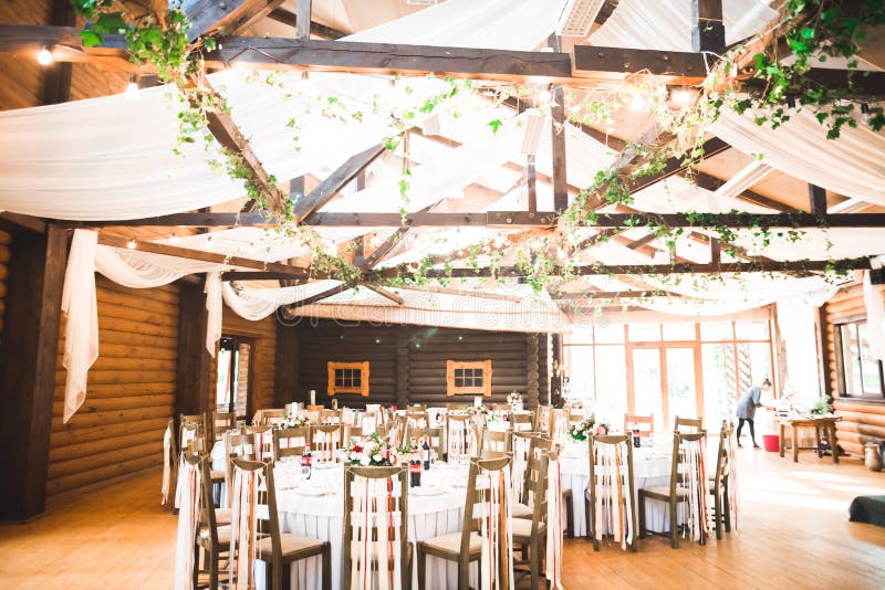 Interior of a Restaurant Prepared for Wedding Ceremony Stock Image ...