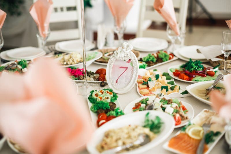 Interior of a Restaurant Prepared for Wedding Ceremony Stock Image ...