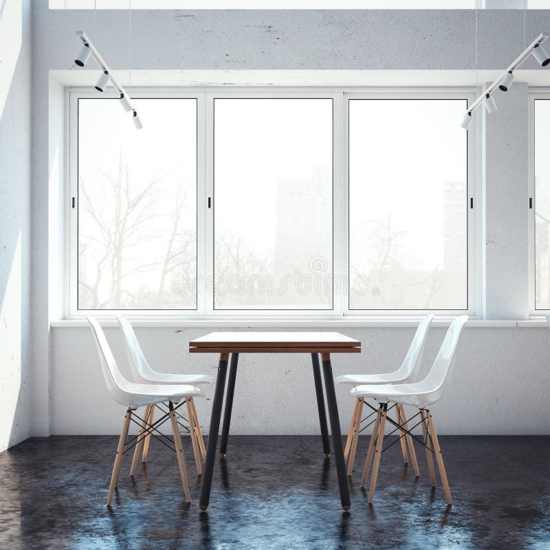 Interior of the Restaurant with Table. 3d Rendering Stock Image - Image ...