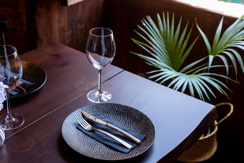 Interior of a Restaurant with Tables Ready To Be Served Stock Image ...