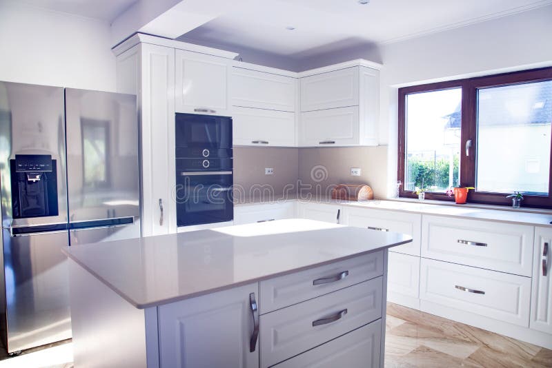 Interior of a Rich House Kitchen Stock Photo - Image of domestic ...