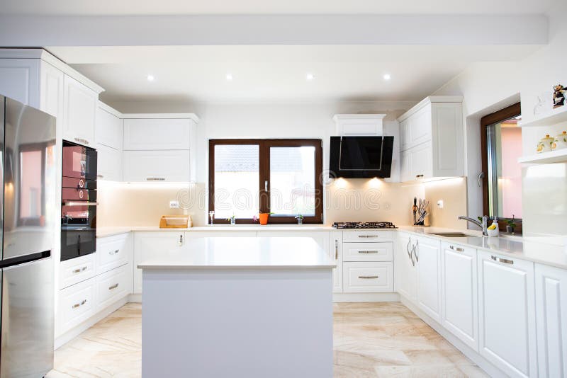 Interior of a Rich House Kitchen Stock Photo - Image of stove ...