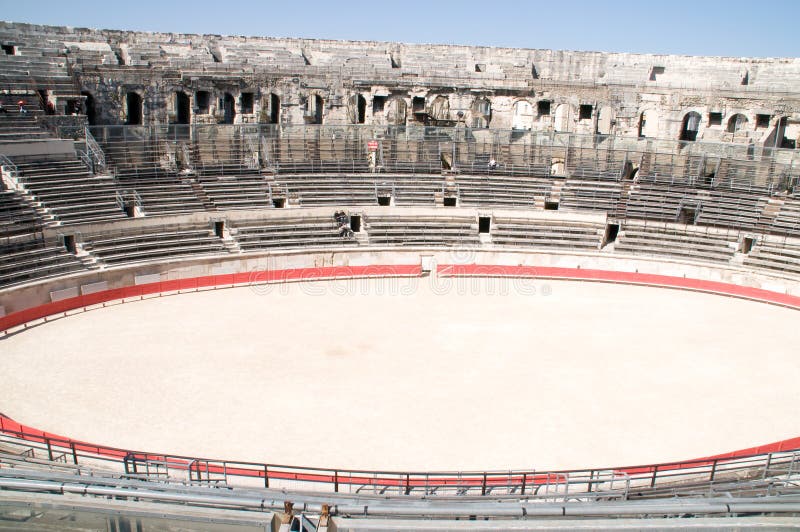 Interior of Roman Arena in Nimes Stock Photo - Image of amphitheatre ...