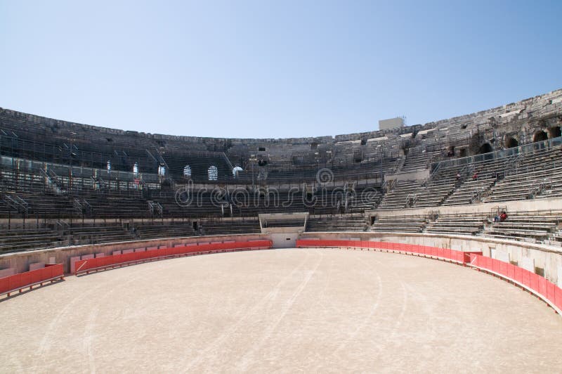 Interior of Roman Arena in Nimes Stock Image - Image of monument, city ...