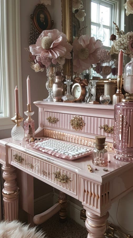 The Interior is in a Romantic Style, Coquetry Aesthetics, a Combination ...