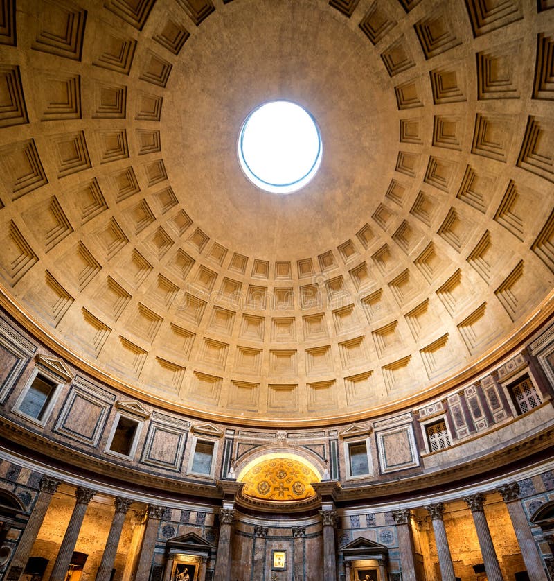 Interior of Rome Pantheon editorial photo. Image of marble - 47511226