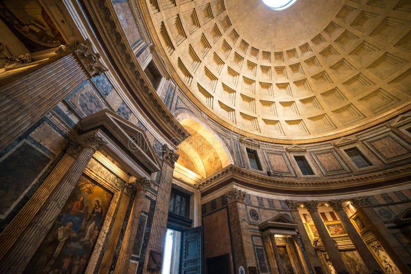 Interior of Rome Pantheon editorial stock photo. Image of public - 51020333