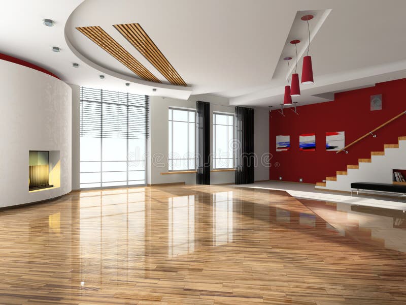 Interior of the room stock illustration. Illustration of chandelier ...