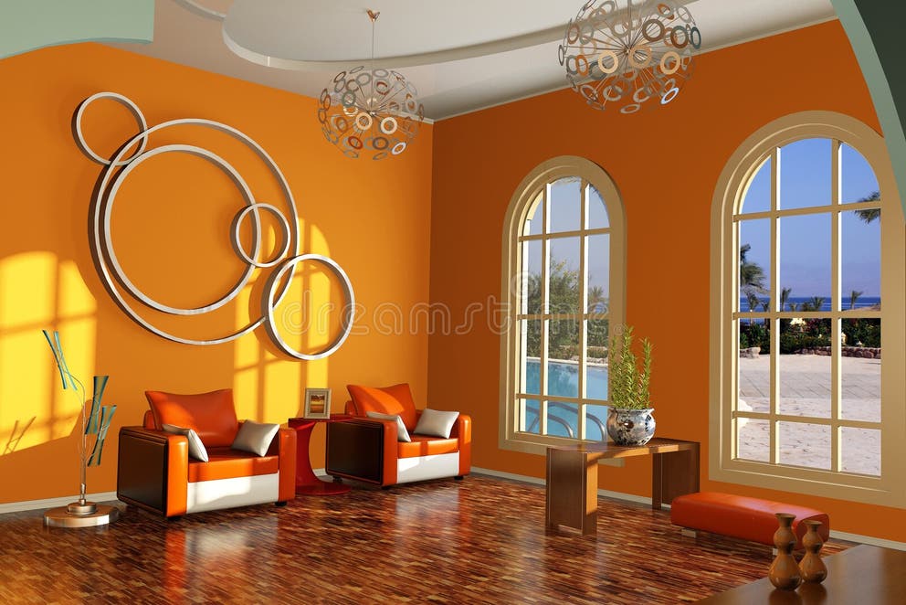 Interior of room stock illustration. Illustration of designer - 12110698